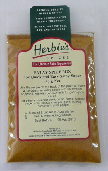 Herbie's Satay Spice Mix - 40g – Low Sodium Foods